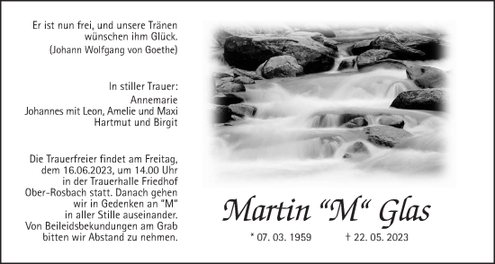 Traueranzeigen von Martin Glas | mittelhessen-gedenkt.de